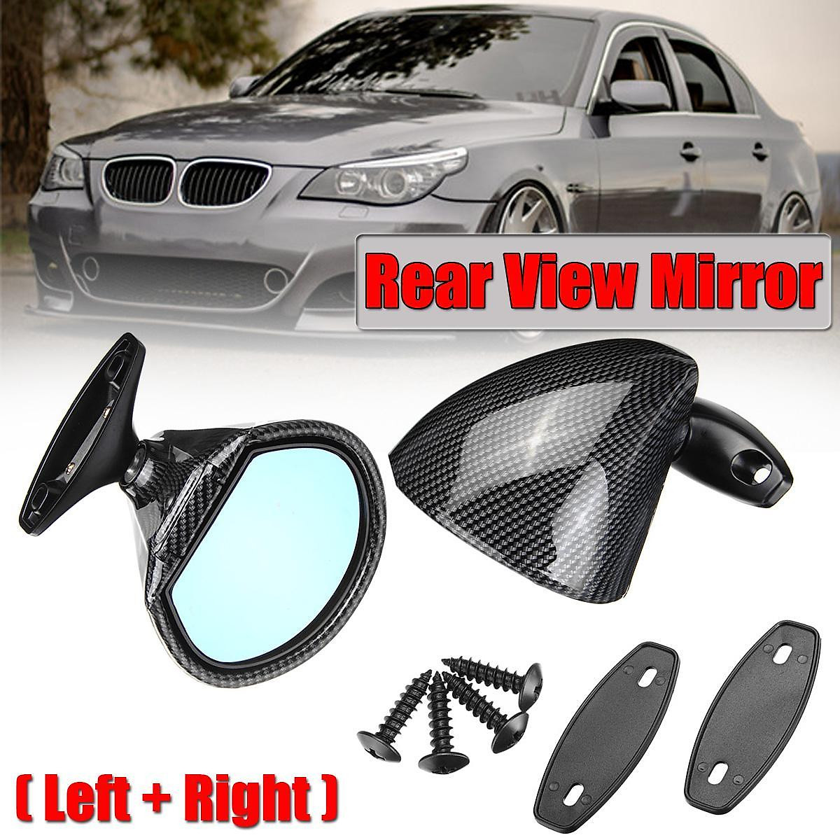 Mua Carbon Fiber Black Classic Car Side Mirrors Door Wing Rear View ...