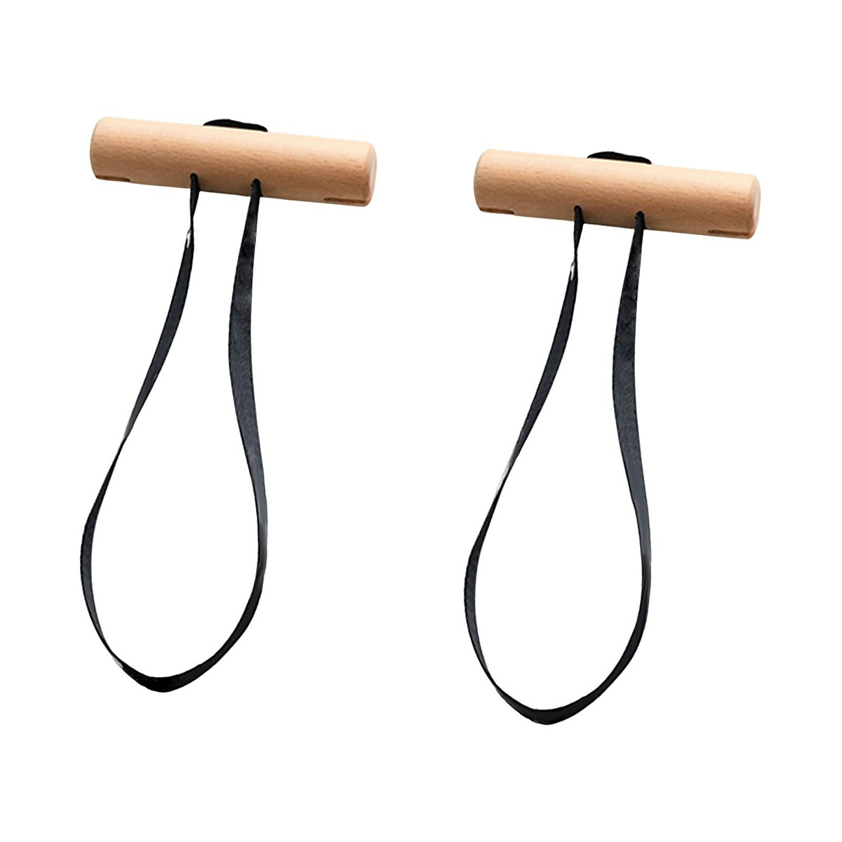 Set of 2 Pull up Handles Wooden Gym Barbell Strength Training Row ...