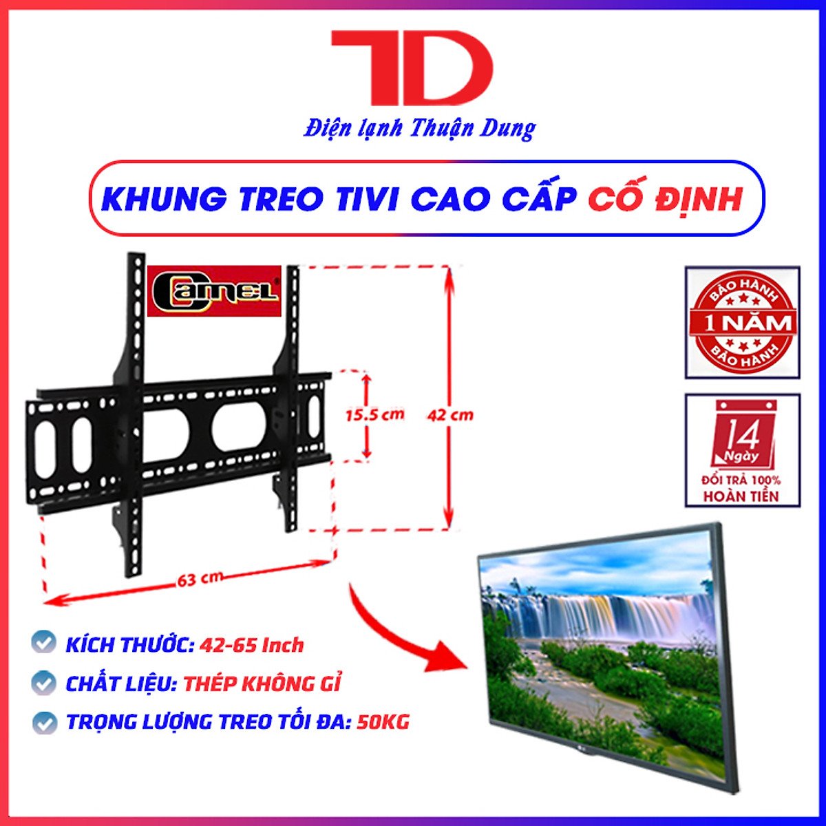 Mua KHUNG TREO TV CM T65 - 42 - 65 inch tại VẬT TƯ ĐIỆN LẠNH THUẬN DUNG