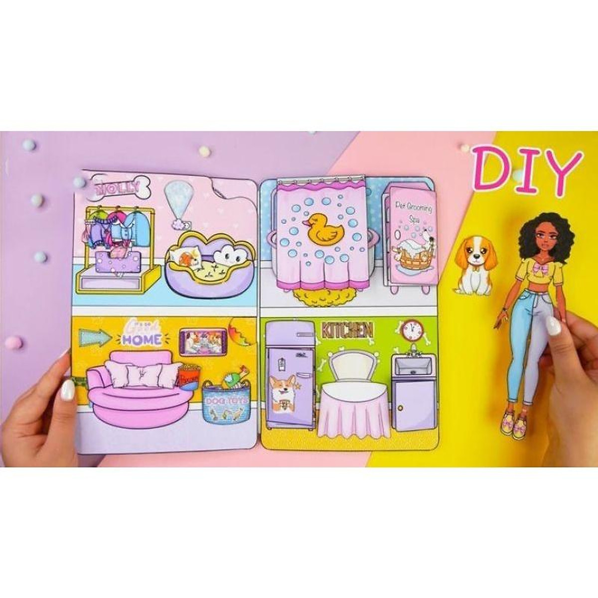 Hướng dẫn cách vẽ nhà cho búp bê giấy sáng tạo và đáng yêu