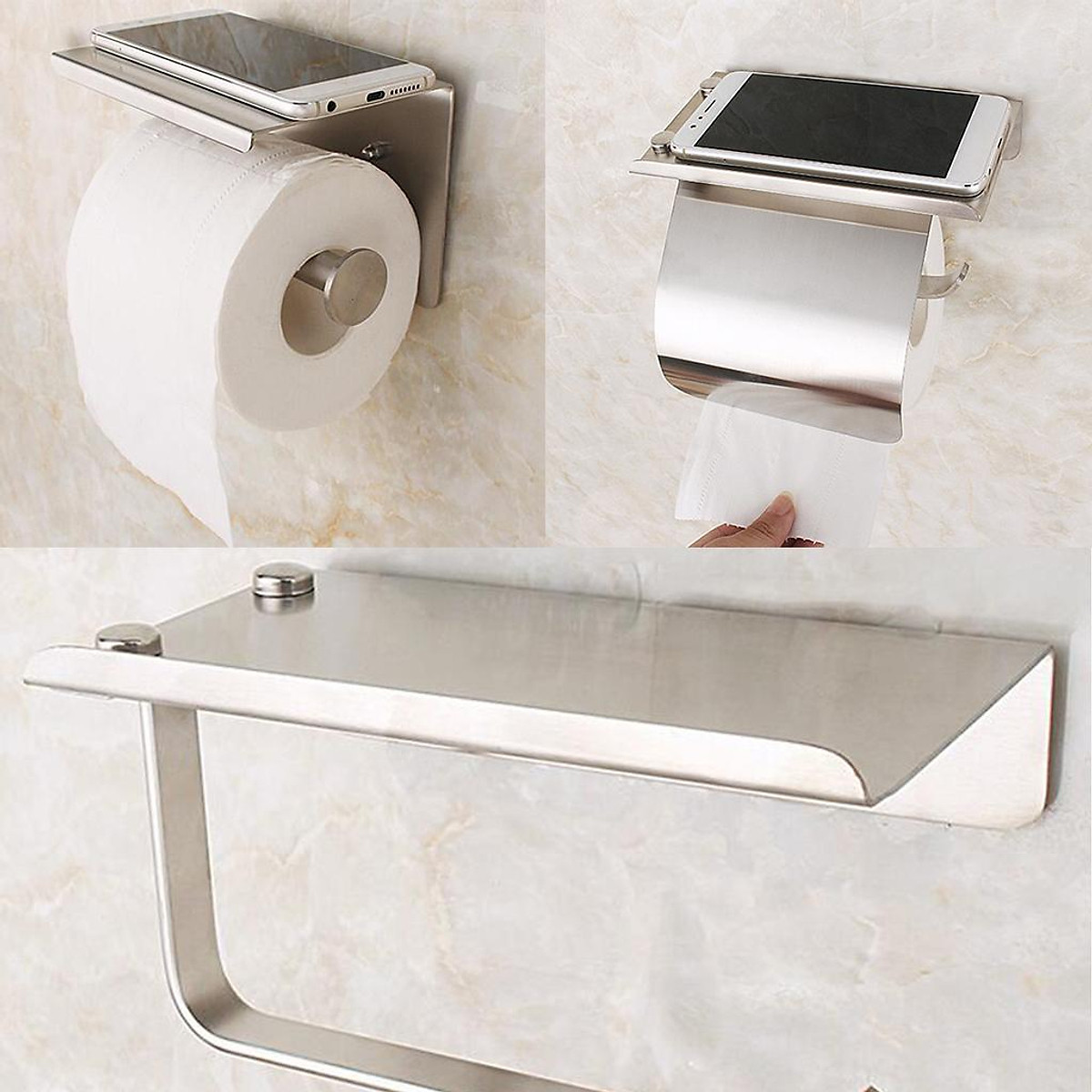 Wall Mounted Tissue Shelf Bathroom Storage Paper Rack Roll Toilet - Đồ ...