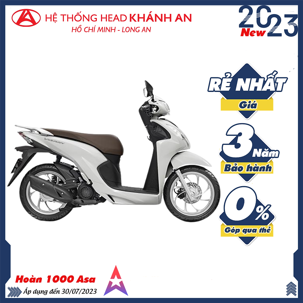 Mua Xe máy Honda Vision 2023 Phiên bản Cao cấp (SMART KEY) - Trắng Đen ...