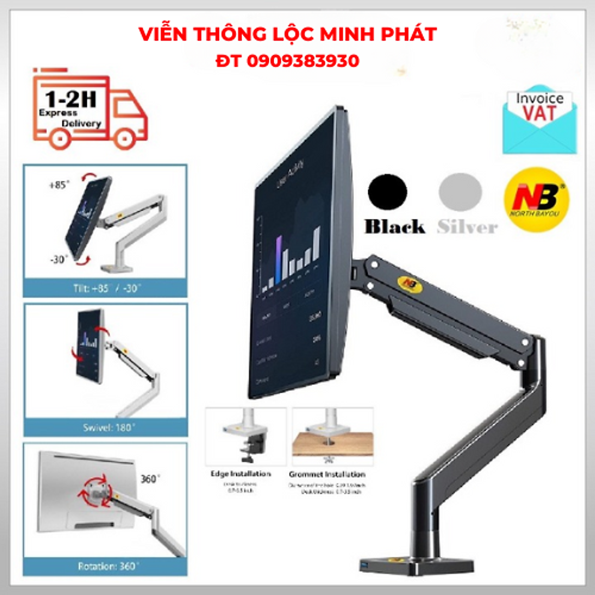 Mua Giá treo màn hình North Bayou NB-G40 từ 22inch-40inch, Có cáp Usb 3 ...