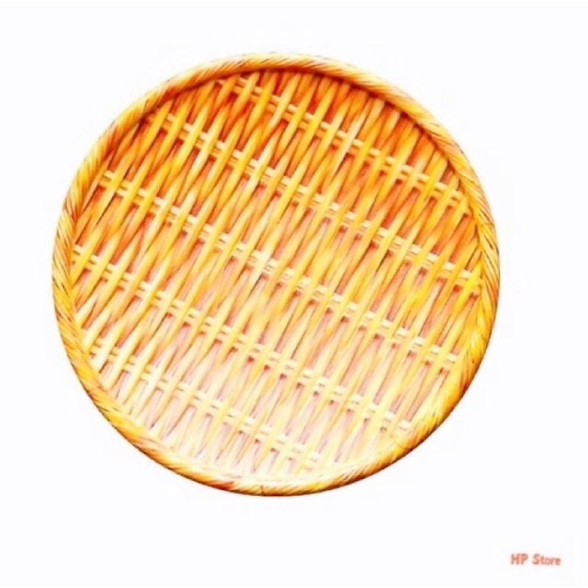Đĩa Giả Mây Tre Đan Vàng Nhỏto Nhựa Melamine Cao Cấp Hàng Dàycó Chândùng Đựng Thức Ăn