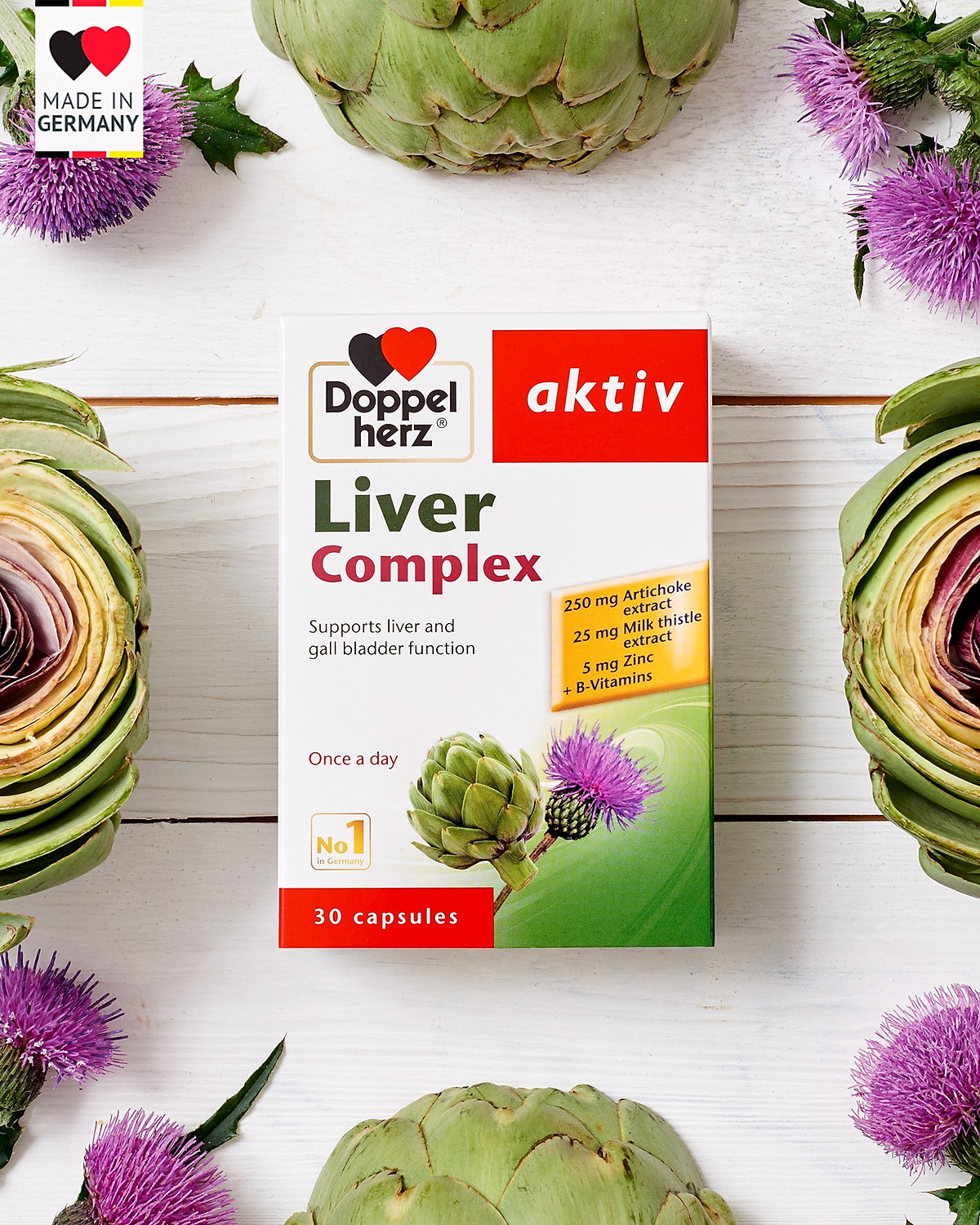 Viên uống hỗ trợ giải độc gan, hạ men gan Doppelherz Aktiv Liver Complex (Hộp 30 viên)