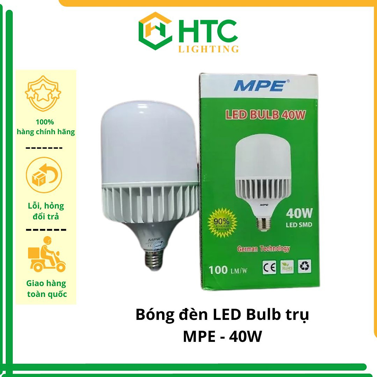 Mua Bóng đèn led bulb trụ nhôm 40w, seri LB (màu trắng/ vàng/ trung ...