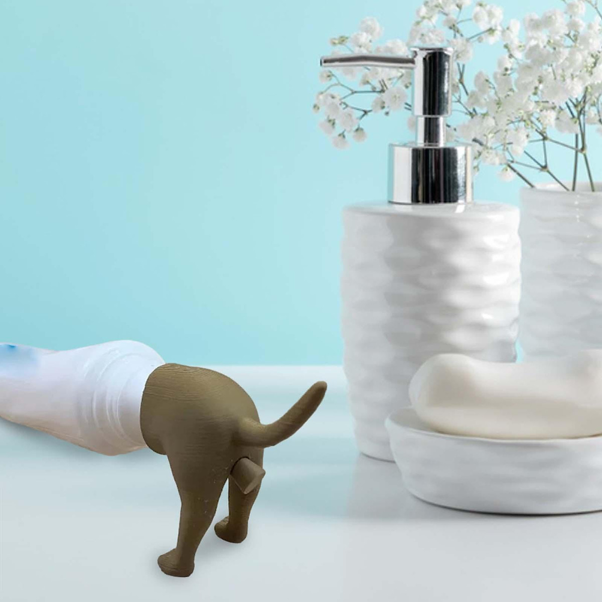 Dog Buttock Toothpaste Cap Creative Funny Toothpaste Topper for Props Kids