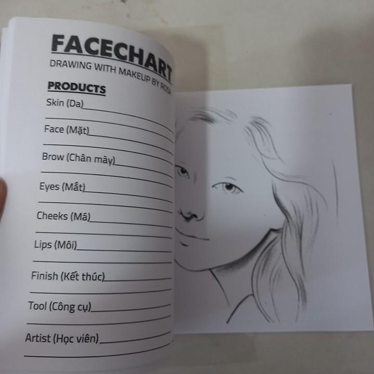 Giấy face chart tập makeup | Tiki
