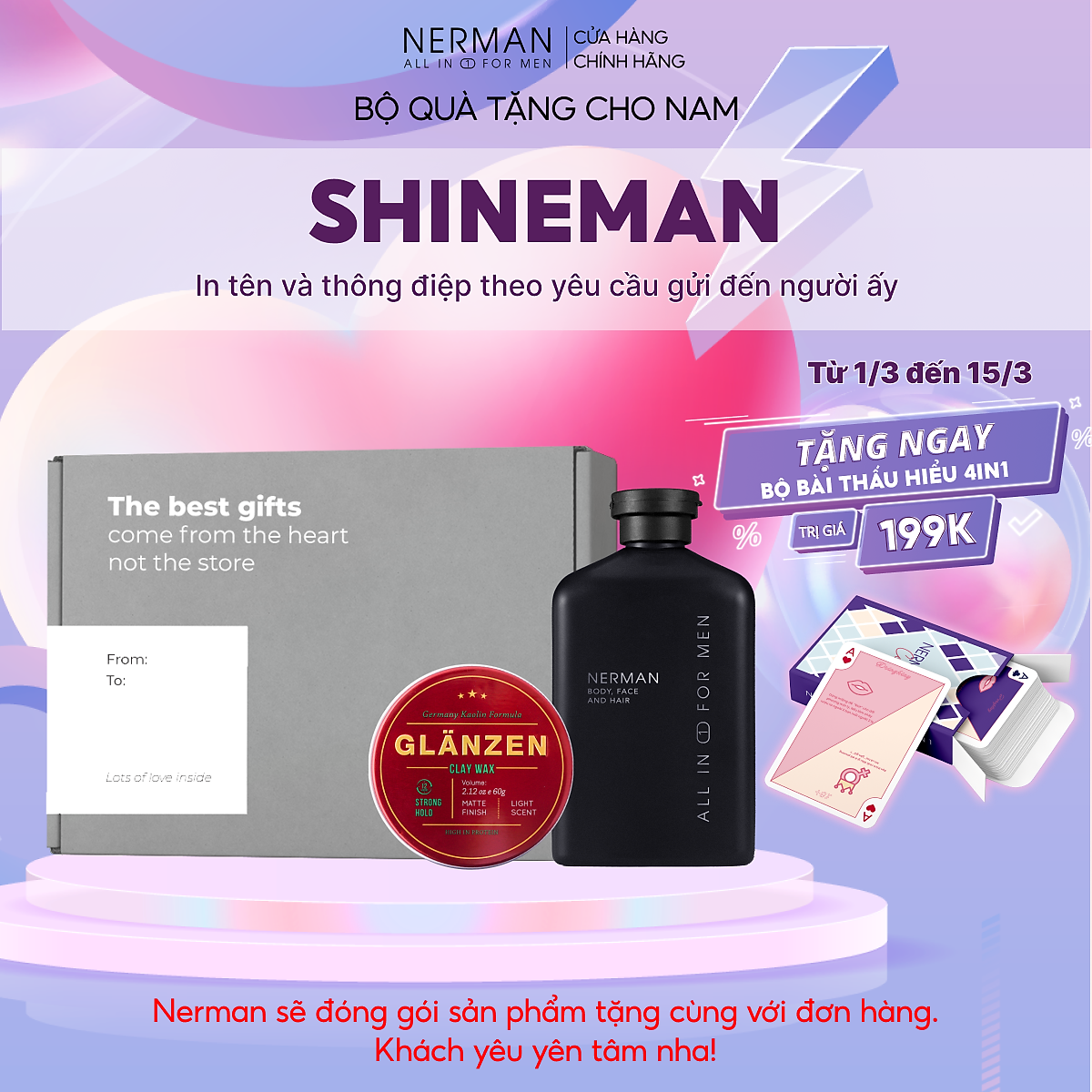 Mua Bộ quà tặng nam giới SHINEMAN - Sữa tắm gội hương nước hoa 350ml ...