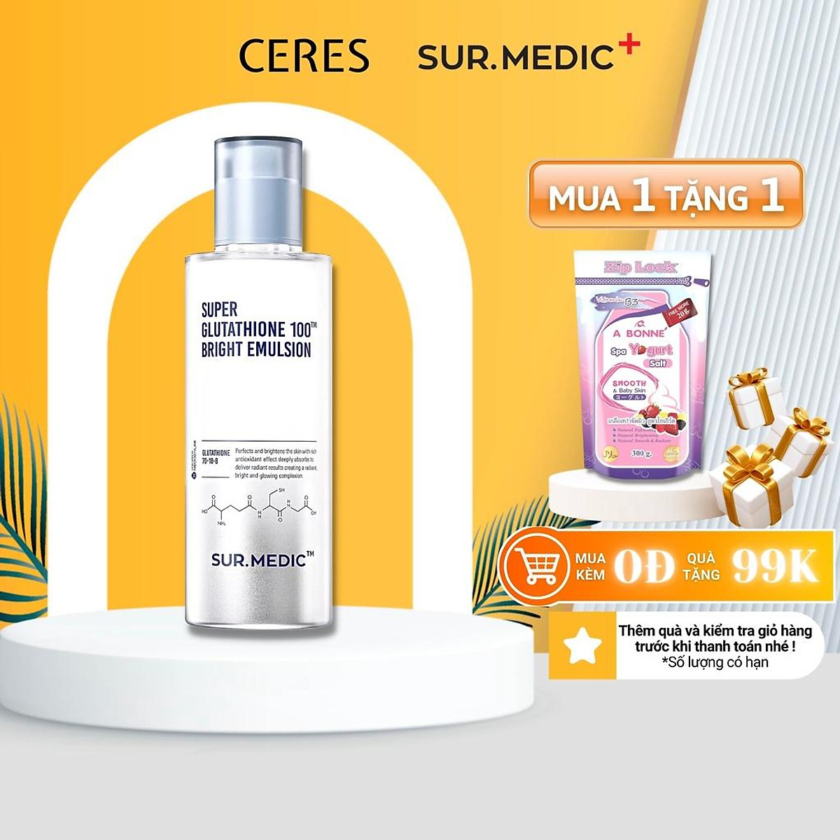 Mua Sữa Dưỡng Trắng Da Sur Medic Super Glutathione 100 Bright Emulsion ...