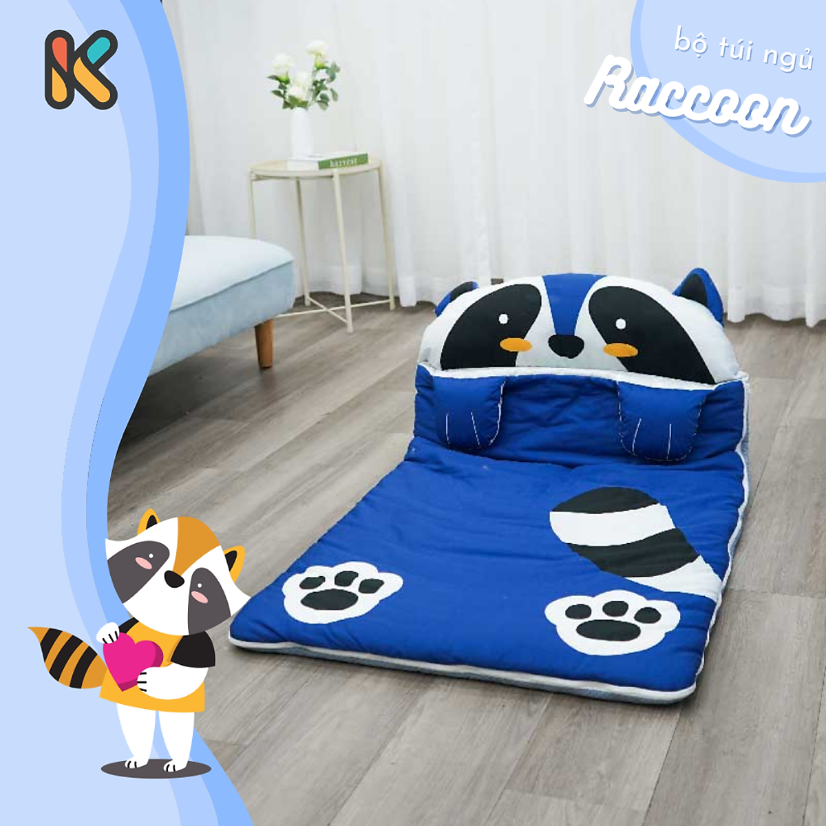 Bộ Túi Ngủ Em Bé Raccoon K-Bedding | Tiki