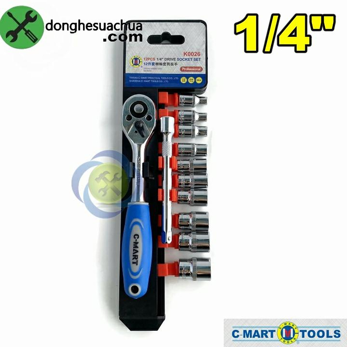 Mua Bộ tuýp 1/4 C-MART K0026 12 chi tiết tại ĐỒ NGHỀ SỮA CHỮA KINGTONY