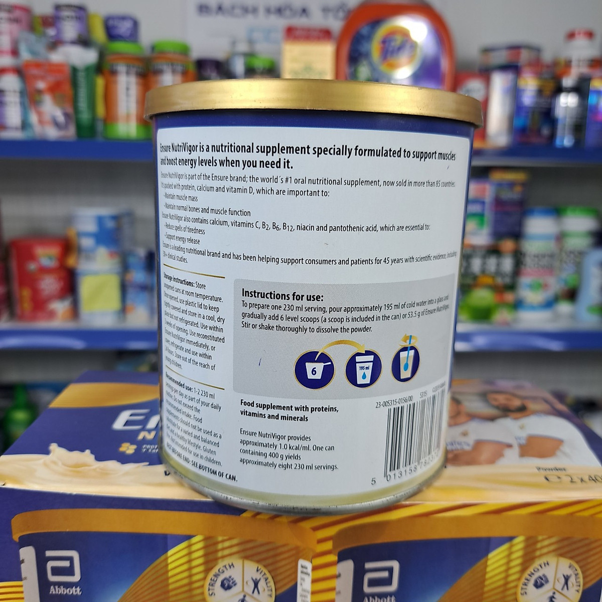 Sữa Bột Ensure ANH NutriVigor Shake Vanilla (400g) Date 2025 - Dinh dưỡng cho người lớn