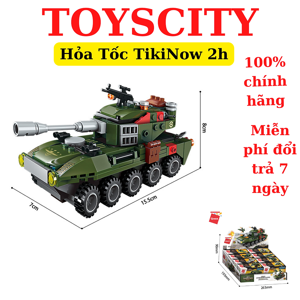 Hình ảnh Đồ Chơi Ghép Hình Quân Đội Chiến Xa Lội Nước 8 trong 1 Qman 1803 Cho Bé Từ 6 Tuổi #1