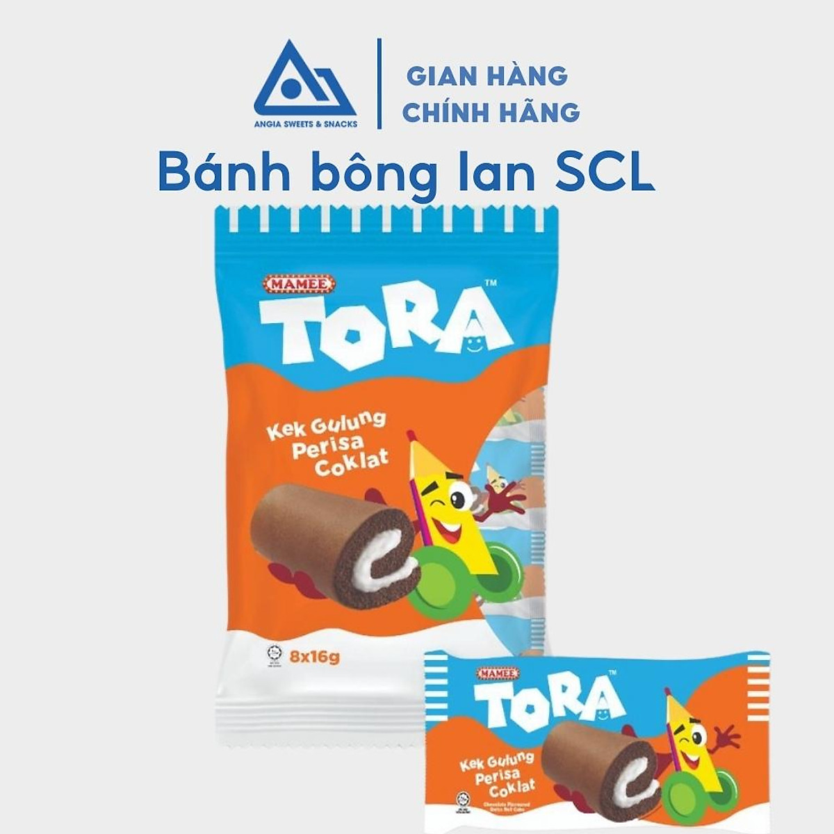 Mua Bánh bông lan cuộn ăn vặt dâu, socola, lá dứa Tora 128 g An Gia ...