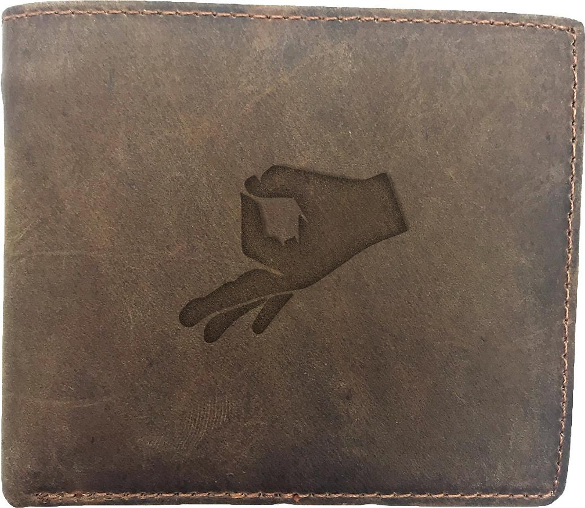 Ví Da Sáp Cao Cấp Có Ngăn Đựng Thẻ Handmade Khắc Hình Symbol Gotcha ...