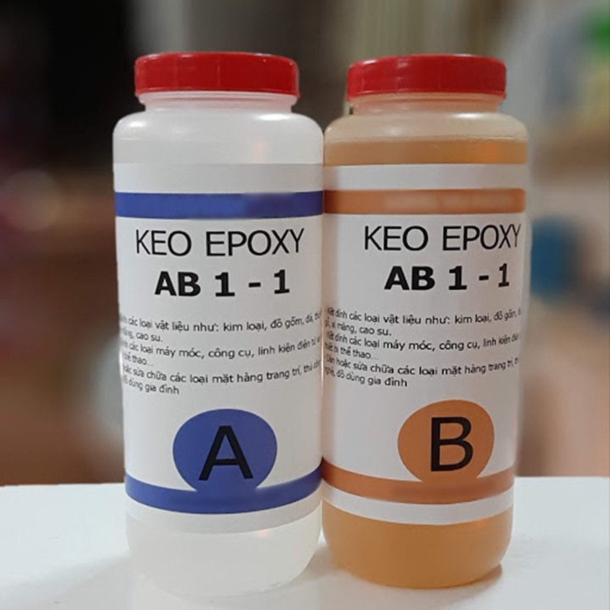 Keo Epoxy AB 2 thành phần dán gỗ, sắt, nhựa, đá..- 2KG (Gồm A & B) | Tiki