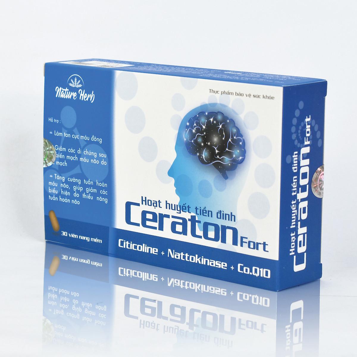 Viên uống Hoạt Huyết Tiền Đình CERATON fort (hộp 30 viên) - Giúp tuần hoàn máu Não, giảm tai ...