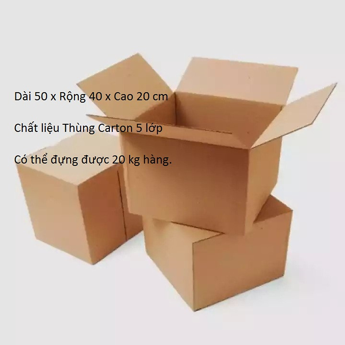 Bộ 10 Thùng Carton D50 x R40 x C20 5 lớp | Tiki