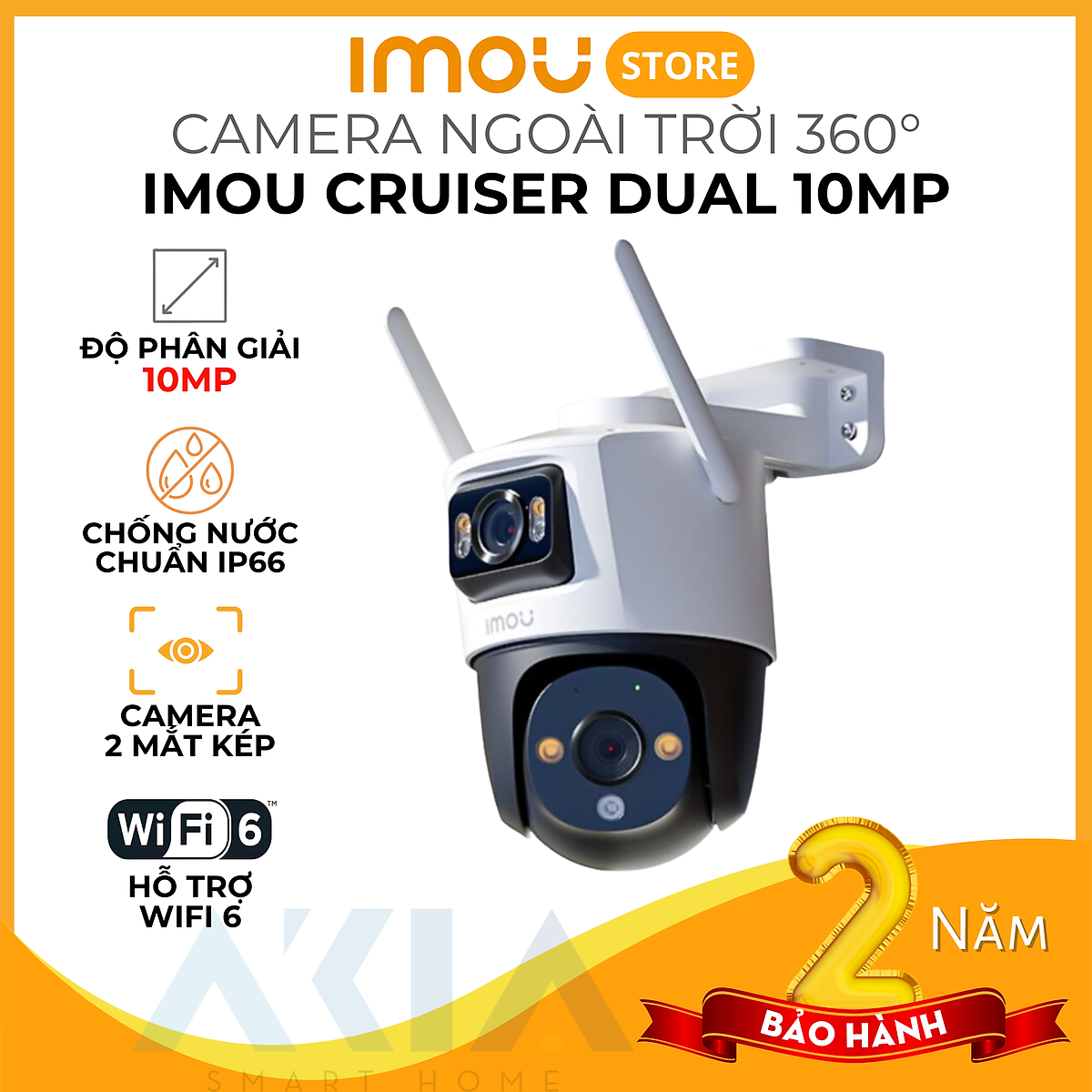 Camera Imou Cruiser Dual 10MP - Camera 2 mắt kép, Phát hiện xe cộ, Có ...