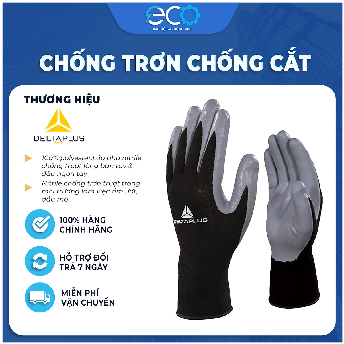 Găng tay đa dụng chống trơn, chống cắt Deltaplus VE712GR | Gia Dụng ...
