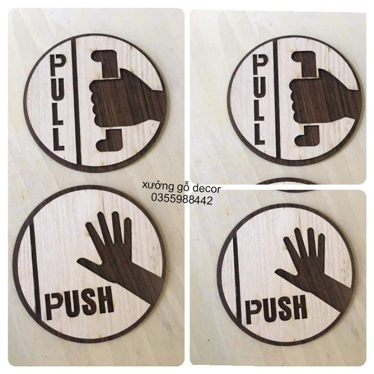 Bảng gỗ PULL/PUSH dán | Tiki