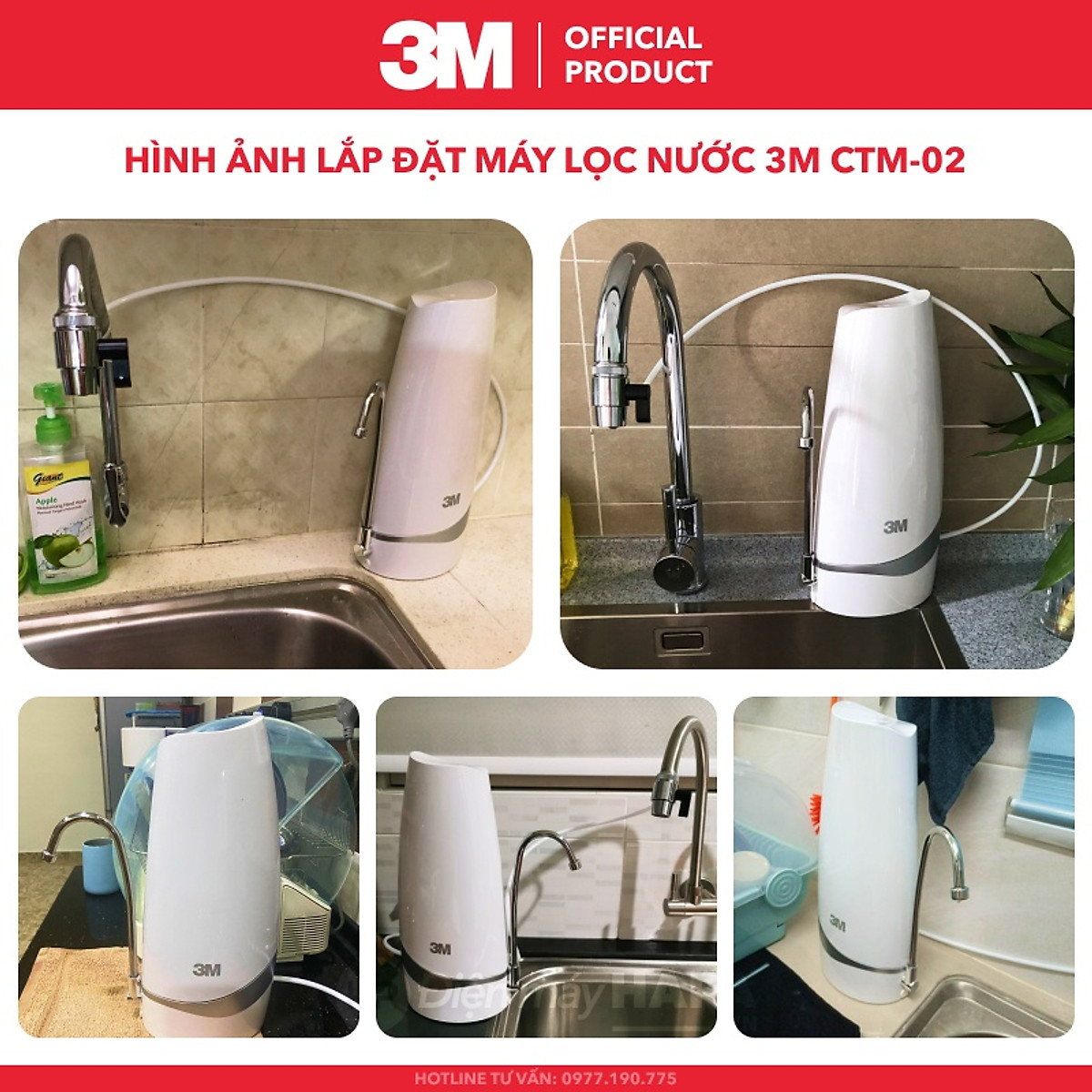Máy Lọc Nước Uống Để Bàn 3M CTM-02 Cao Cấp, Không Cần Khoan Đục, Tự Lắp ...