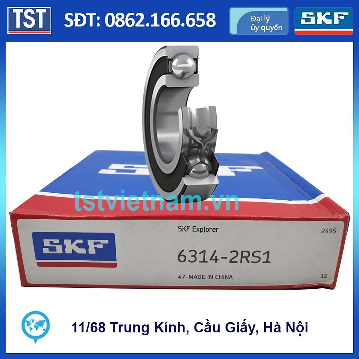 Vòng bi bạc đạn SKF 6314-2RS1 | Tiki