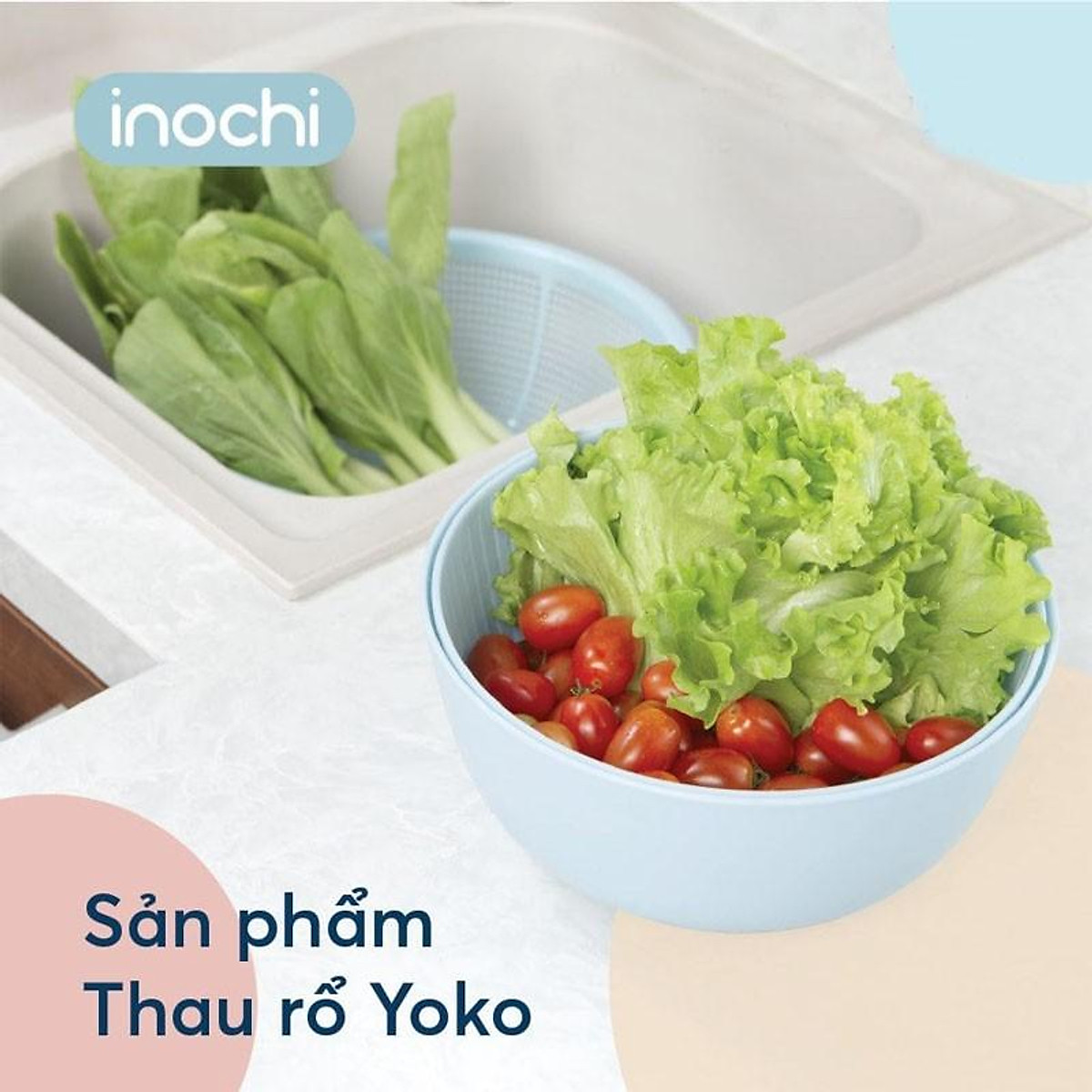 Mua Bộ Thau Rổ Rửa Rau Cao Cấp Đa Năng 23cm Yoko INOCHI Nhật Bản