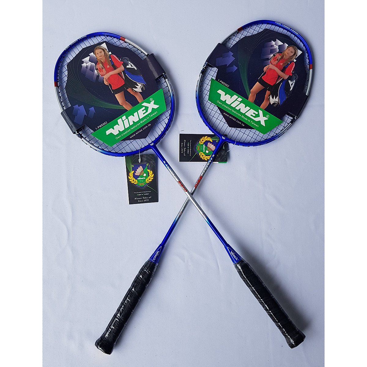 VỢT CẦU LÔNG CÓ ĐAN DÂY WINEX TAIWAN NANOTEC 9910 : XANH - 01 CẶP (2 CÂY)