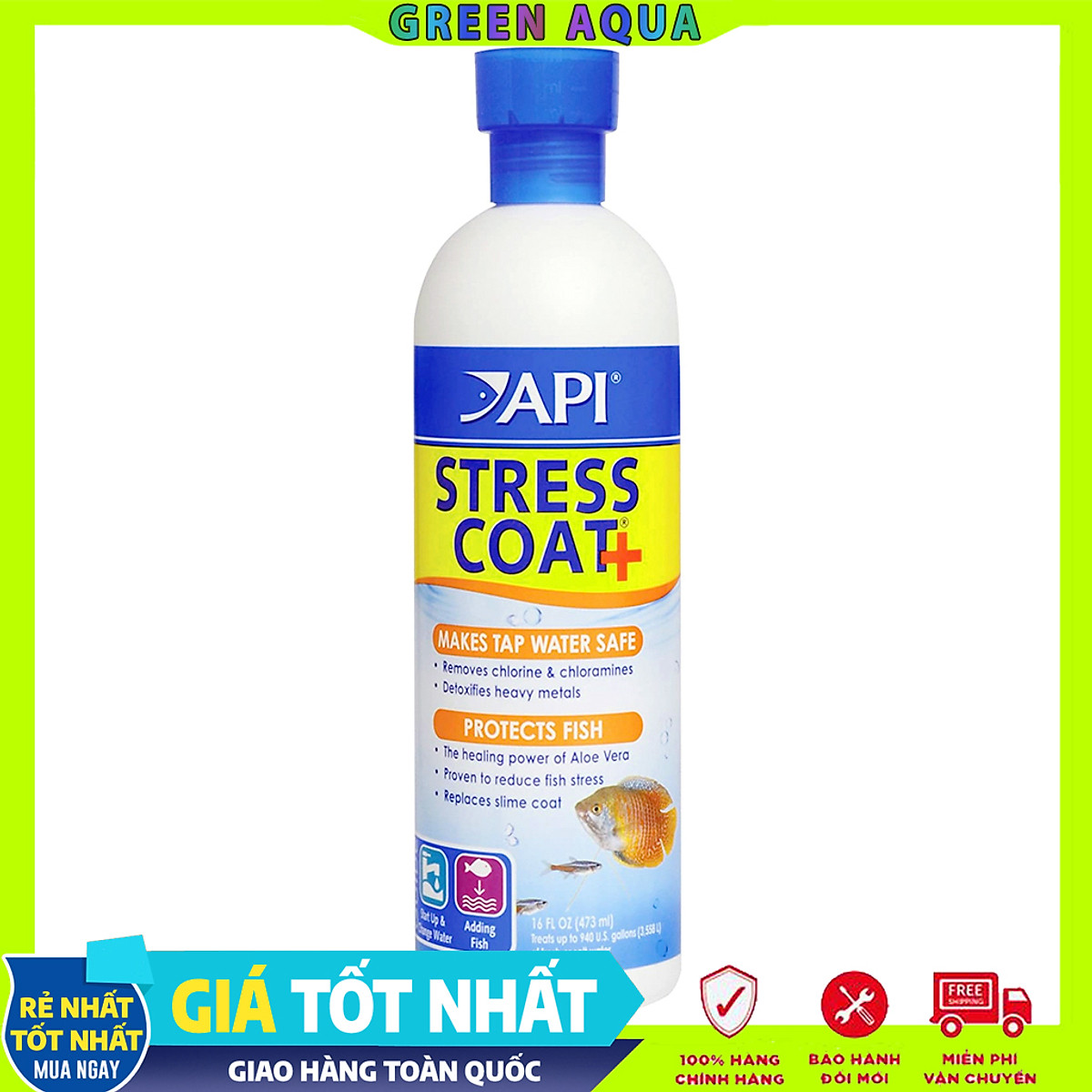 Mua API - Stress Coat+ (Chai 473 ml) | Giảm Stress, khử Clo cho hồ cá ...