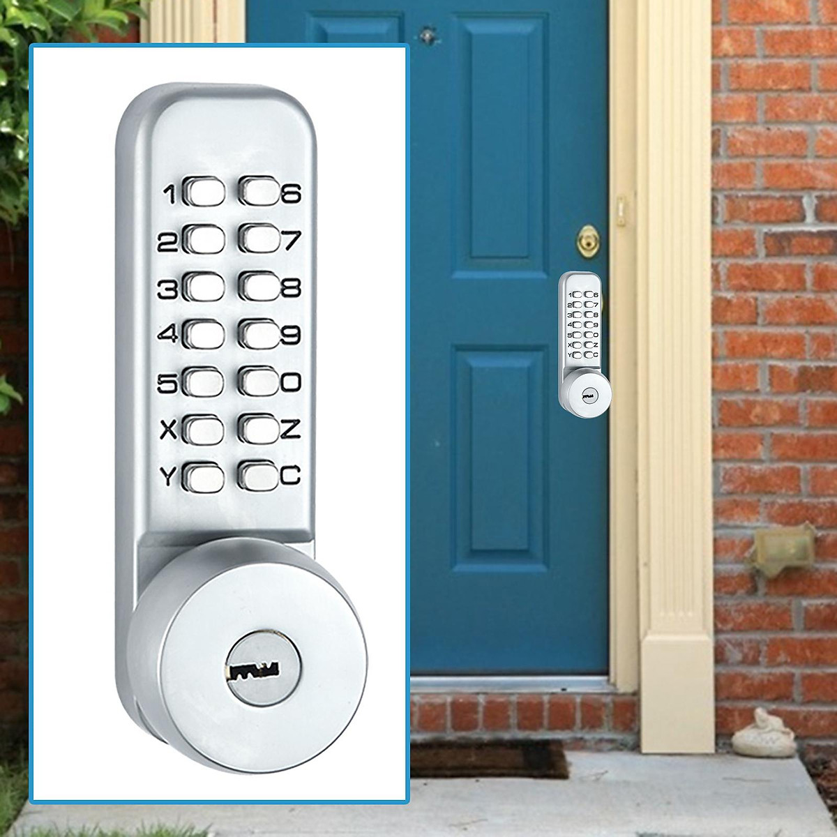 Mechanical Door Lock with Keypad Door Knob Mechanical Combination Latch ...
