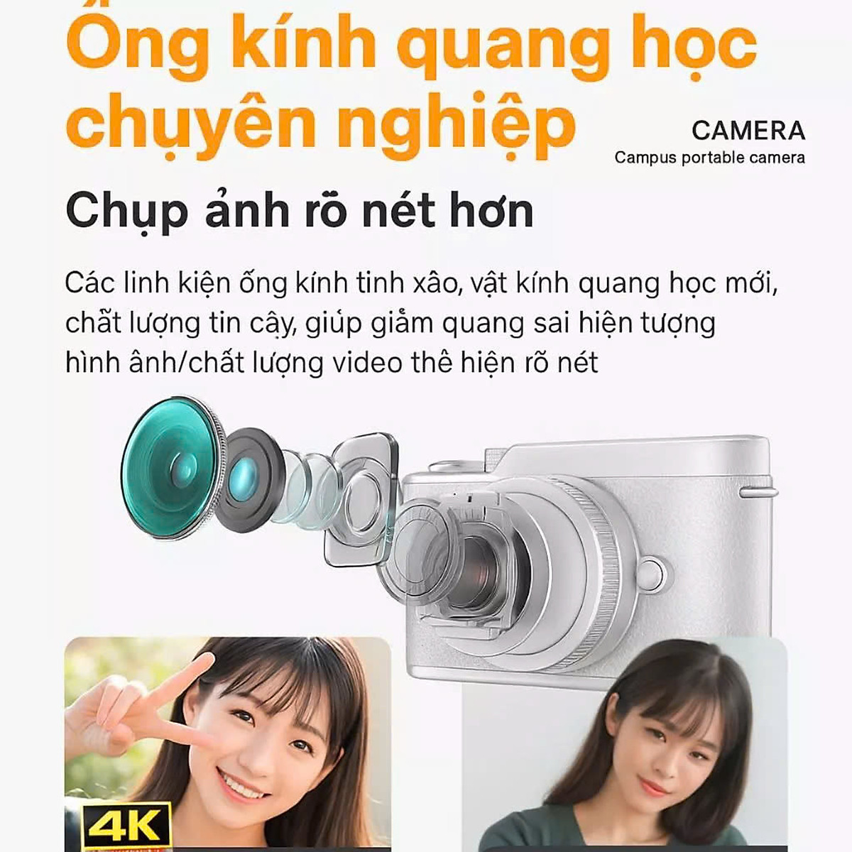 Máy Chụp Ảnh Mini Kèm Thẻ 512G T Retro Kỹ Thuật Số CCD 4K Cho Học Sinh – Nhỏ Gọn, Thời Trang ...