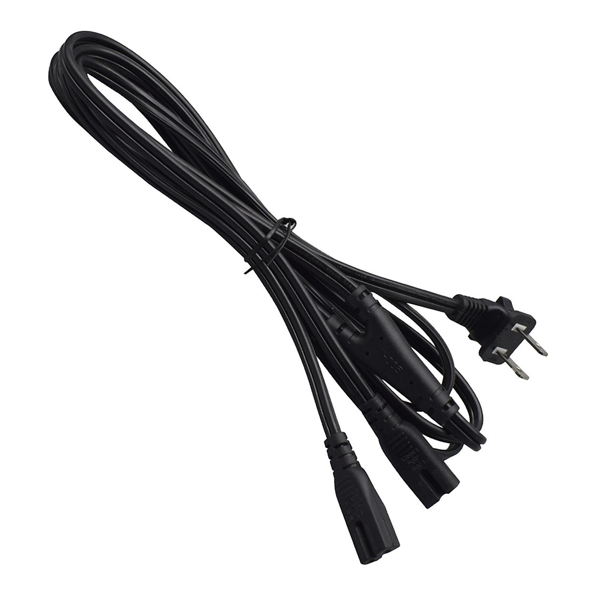 US 2 Prong Power Extension Cable, Y Splitter Male to Female Power ...