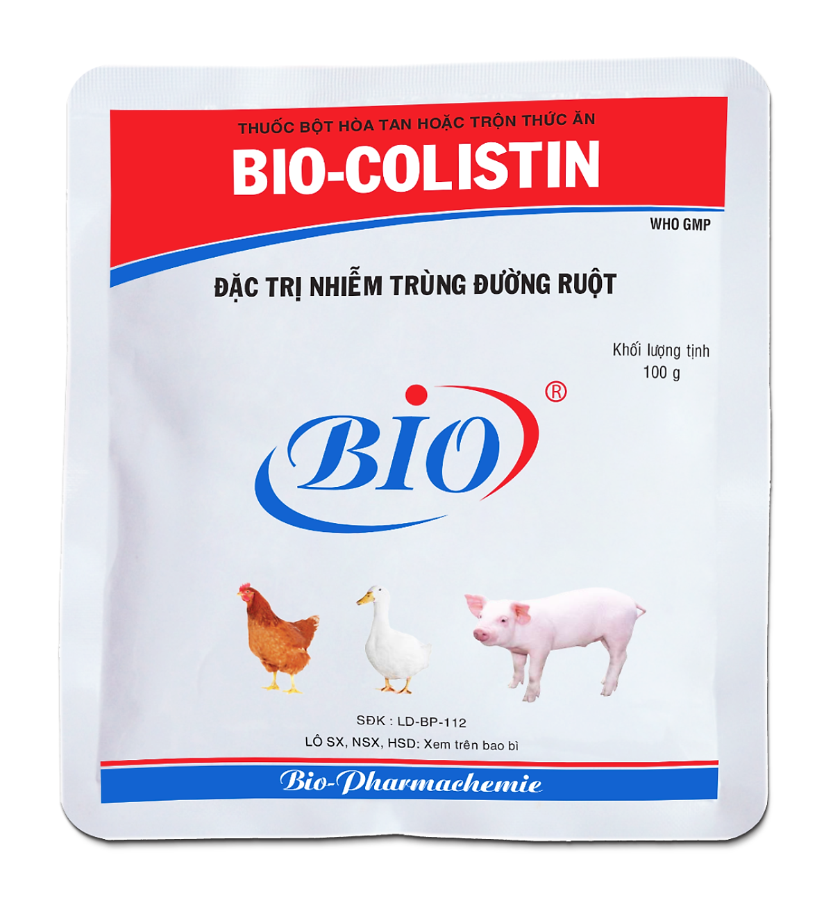 Thuốc bột hoà tan hoặc trộn thức ăn BIO COLISTIN đặc trị nhiễm trùng ...