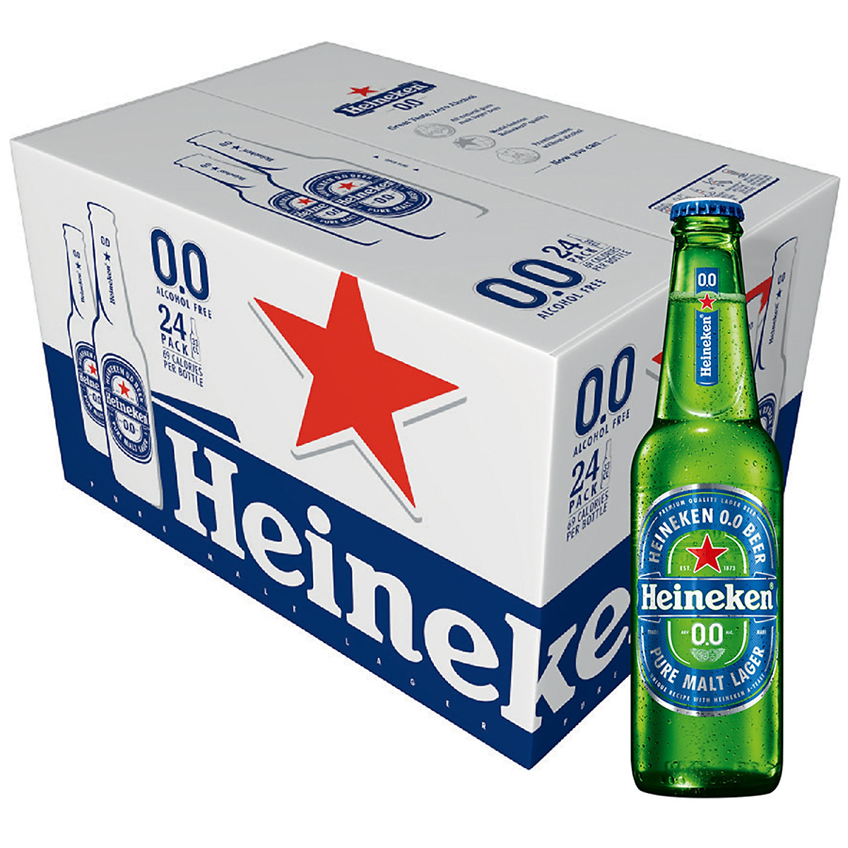 Thùng 24 Chai Heineken 0.0 (24 Chai x 330ml) | Tiki