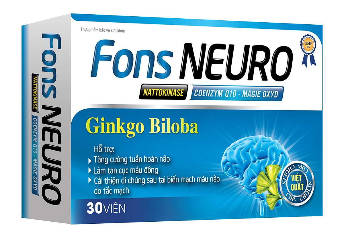 Viên uống bổ não Fons Neuro chứa Ginkgo biloba Hộp 30 viên - Hỗ trợ não ...