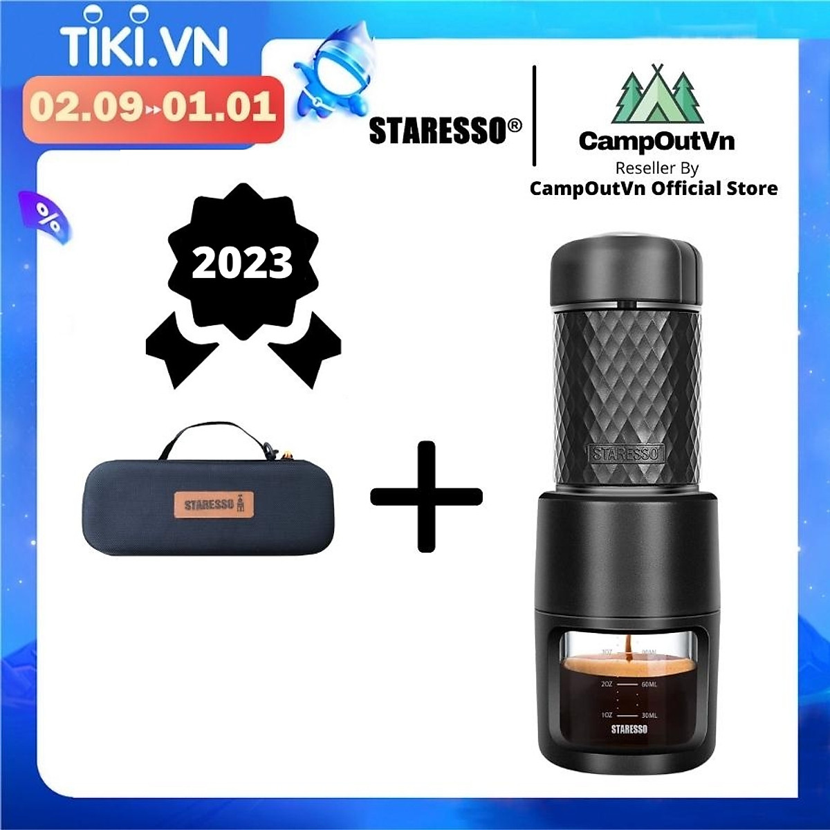 Máy pha cà phê Staresso du lịch đồ cắm trại máy pha cafe cầm tay Basic ...