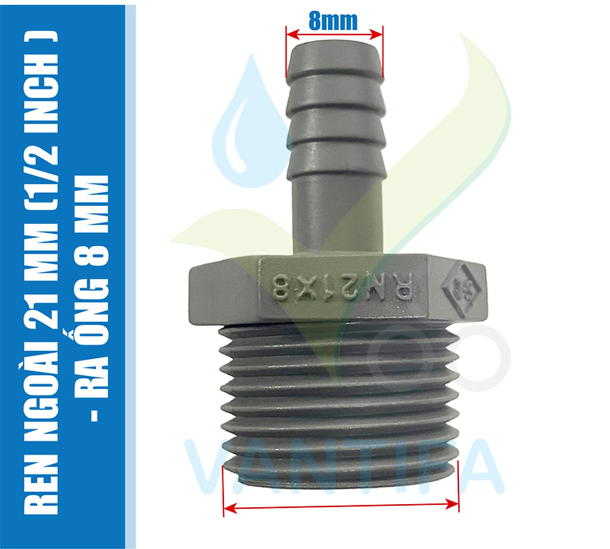 Mua Ren ngoài 21, răng ngoài 21 nối ống PVC dẻo 6mm 8mm 10mm dạng đuôi ...