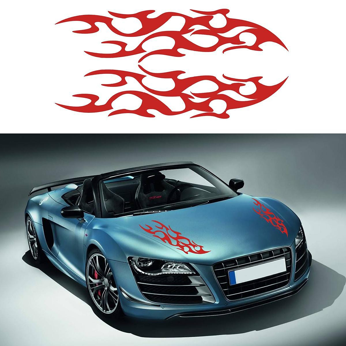 Mua Car Racing Flames F ire Hood decals Vinyl Graphics stickers #CG350