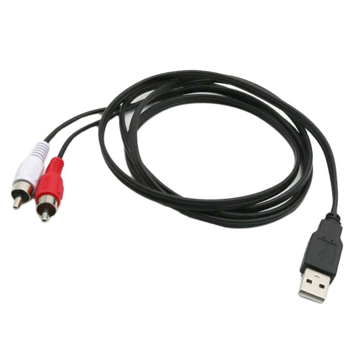 USB A Male Plug To 2 RCA Female AV Cable Aux Video Adapter Converter TV DVD
