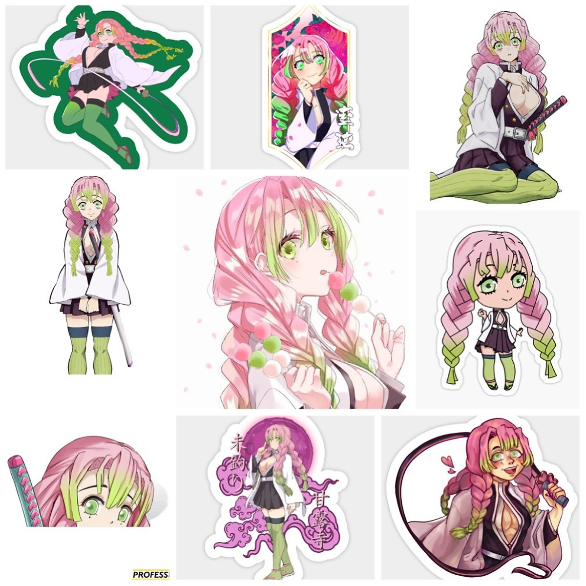 Set 60 Sticker Kanroji Mitsuri-Kimetsu no Yaiba - Sticker - Decal trang trí