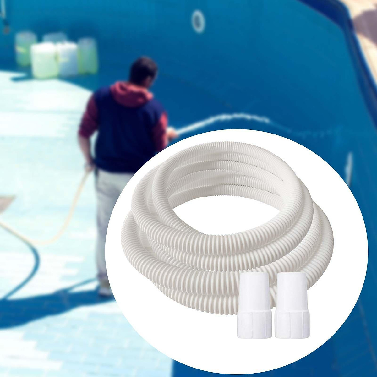 Above Ground Pool Vacuum Hose with Swivel Cuff 29.52ft Length Backwash Pipe
