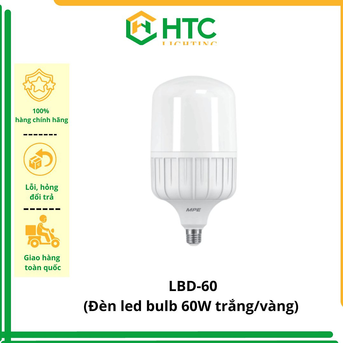 Mua Bóng Đèn led Bulb 60W, LBD-60T (trắng), LBD-60V (vàng) - Thương ...