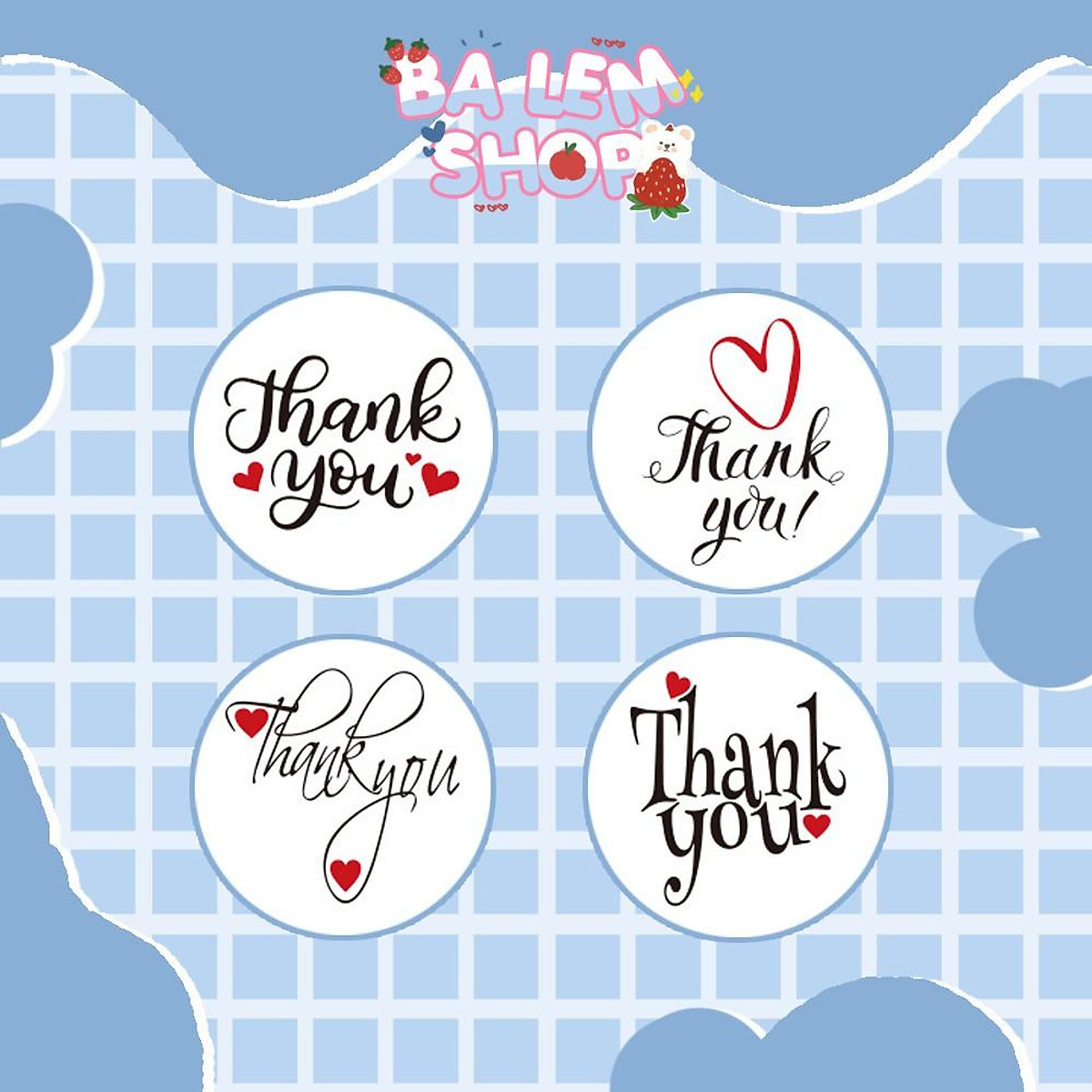 Set 10 tem Thank you hình trái tym đẹp ngất ngây | Tiki