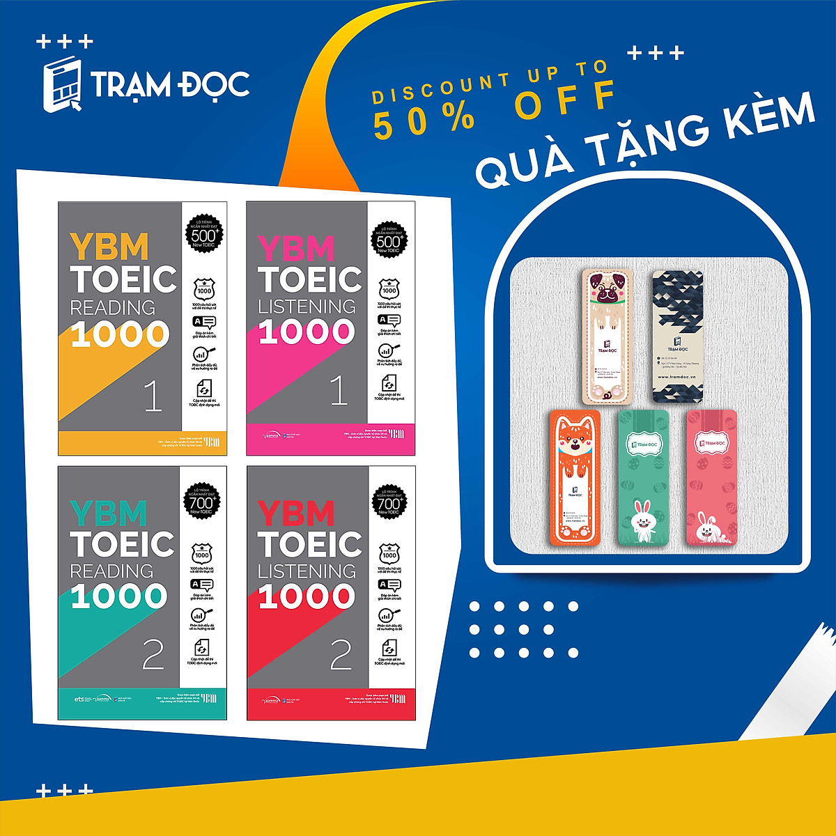Trạm Đọc Official | Combo YBM TOEIC 1000 4 Vol (Trọn Bộ 4 Cuốn): YBM TOEIC Reading 1000 Trọn Bộ ...