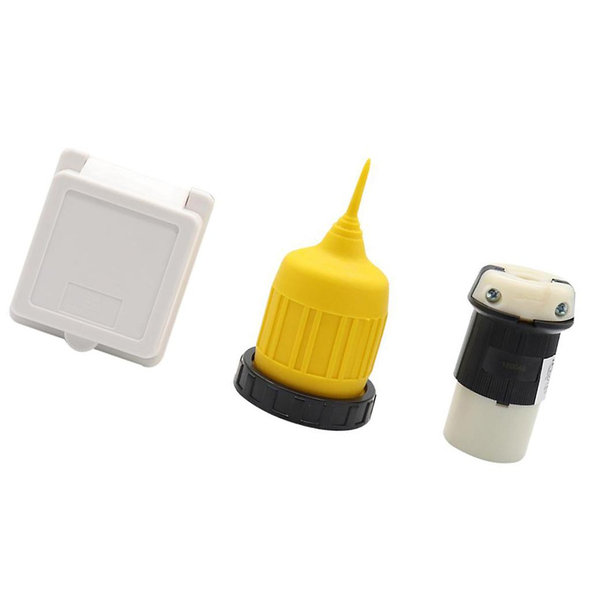 Marine 30A 125V AC Inlet Female Locking Connector Plug Rain Proof Boot ...