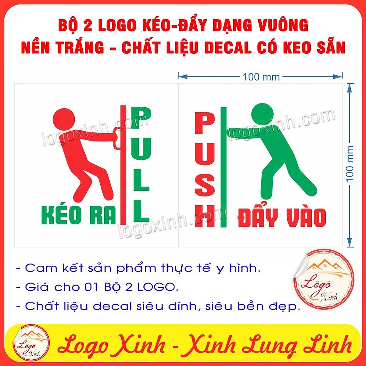 Mua Bộ 2 Tem Kéo Ra-Đẩy Vào Dán Cửa, Chữ Push Pull Dán Cửa Kính, Màu ...