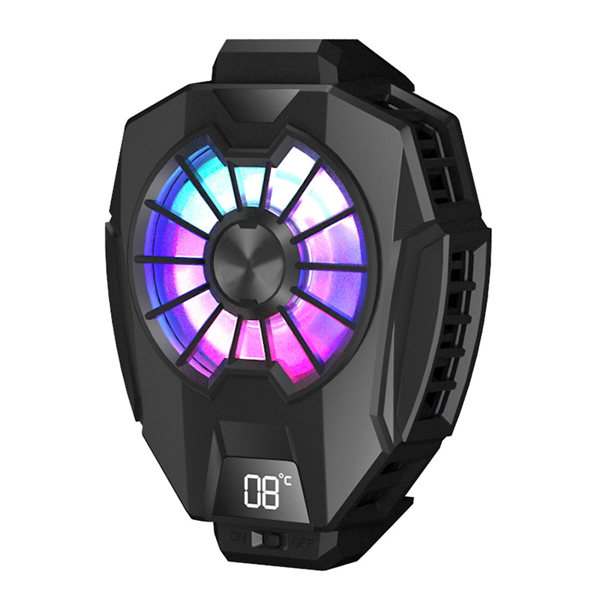 Phone Cooler Poweful Cooling Radiator with Digital Display 9 Blades Fan ...