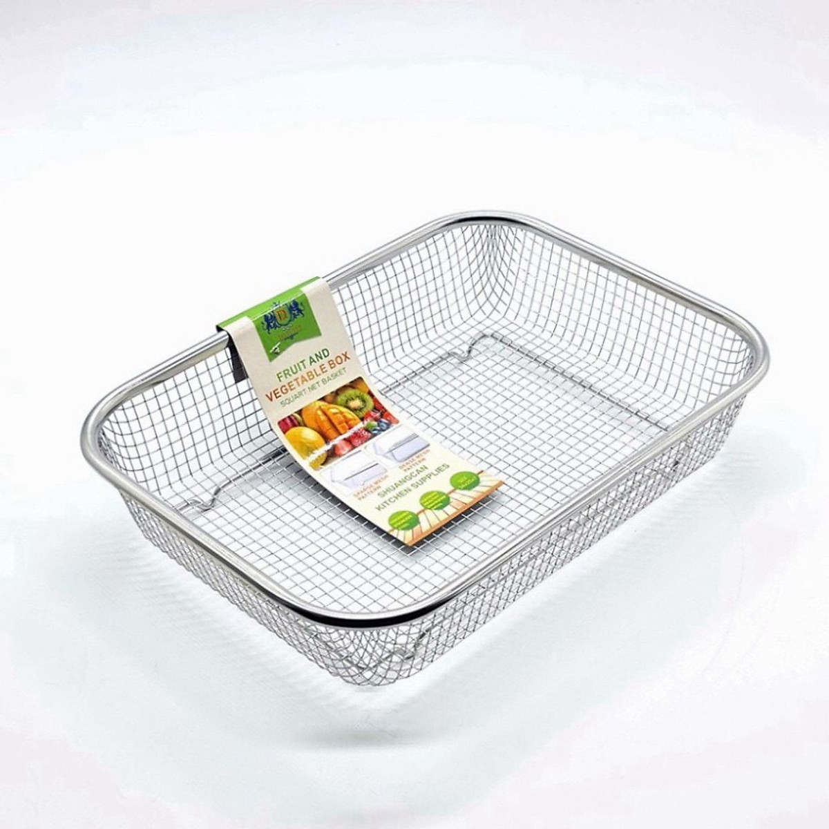 Bộ rổ inox 304 cao cấp - Rổ lưới inox hình chữ nhật có chân thoát nước ...